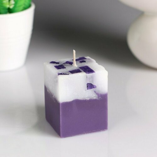 Свеча- куб с мозаикой "Ягодная корзина" ароматическая, 5×6 см (комплект из 5 шт)