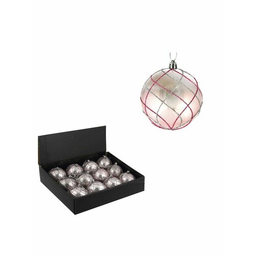 Набор новогодних елочных шаров "Алмазная сетка" 12 шт