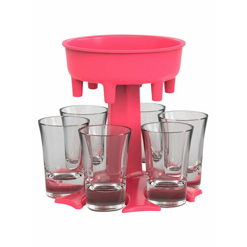 Наливатор-подставка / Диспенсер для напитков, розовый / Система для розлива спиртных напитков
