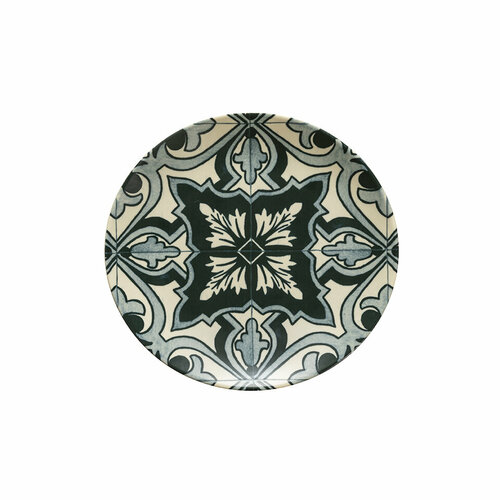 Тарелка COSTA NOVA Elements Lamego, 21 см, керамическая, бело-зеленая (COP211-024189D)