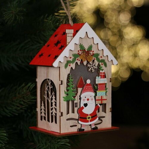 Новогодний декор с подсветкой "Дед Мороз с подарками" 9 x 6 x 12.5 см