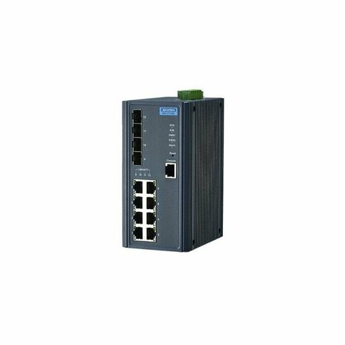 Коммутатор Advantech Управляемый Ethernet, 8 портов RJ-45, 4 порта Gigabit SFP, металлический корпус, IP30