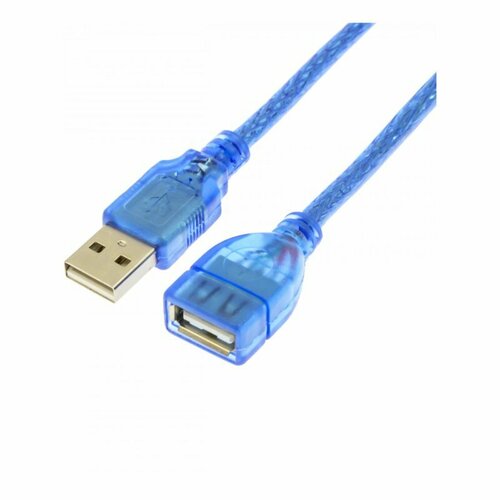 USB-удлинитель (папа-мама) синий, Длина: 0.5 м