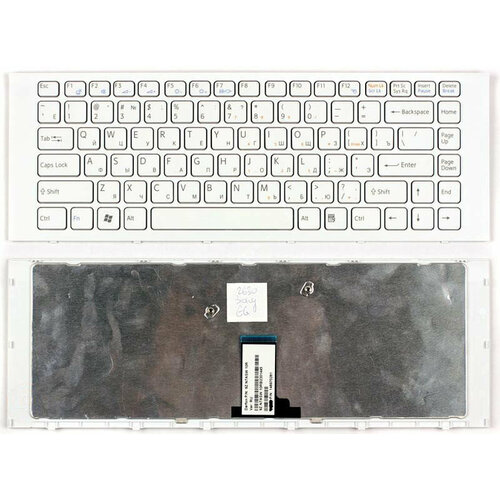 Клавиатура для Sony Vaio NSK-SF0SW 0R белая с рамкой