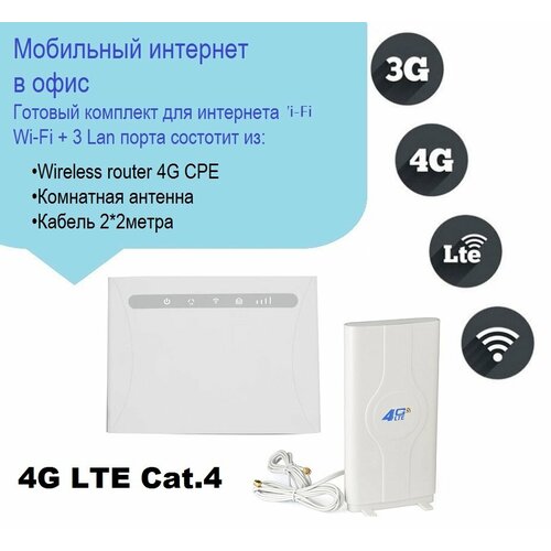 Wi-Fi роутер с антенной 2х13dBi и кабелем 2x2 метра