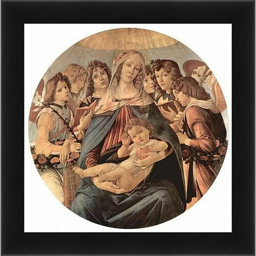 Плакат, постер на холсте Madonna with six angels. Сандро Боттичелли. Размер 42 х 60 см