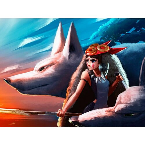 Плакат, постер на бумаге Princess Mononoke, Принцесса Мононоке. Размер 30 х 42 см