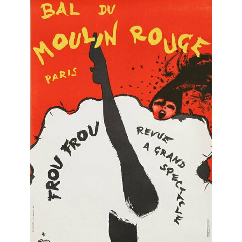 Плакат, постер на холсте Rene Gruau-moulin rouge/Рене Грюо/искусство/арт/абстракция/творчество. Размер 21 х 30 см