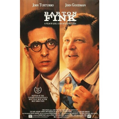 Плакат, постер на холсте Бартон Финк (Barton Fink), Джоэл Коэн, Итан Коэн. Размер 30 х 42 см