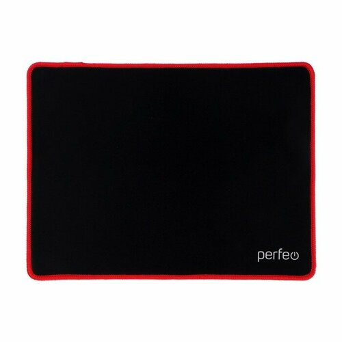 Коврик для мыши Perfeo Black, игровой, 320x240x3 мм, чёрно-красный