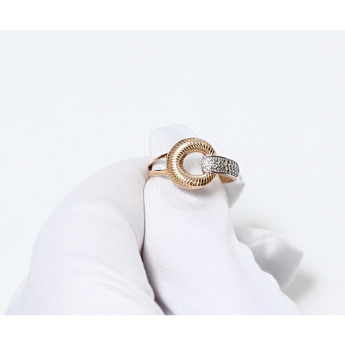 Кольцо Diamant online, золото, 585 проба, фианит, размер 17, прозрачный
