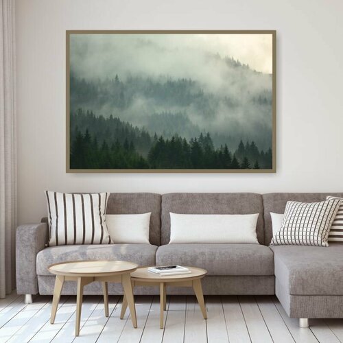Постер Туман в лесу на склоне 70х50 см в тубусе ПолиЦентр