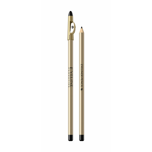 EVELINE Карандаш для макияжа глаз Eyeliner Pencil контурный с точилкой, 9 г, Black