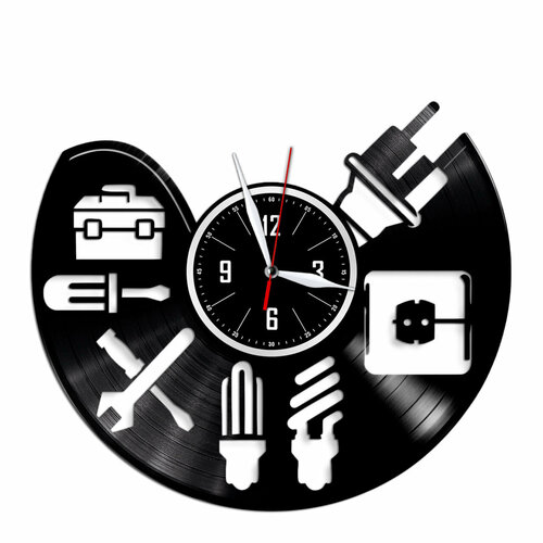 Электрик - настенные часы из виниловой пластинки