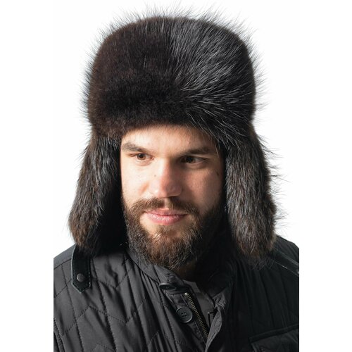 Шапка ушанка Ярмарка шапок, размер 57, коричневый