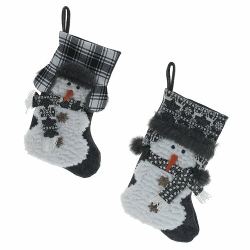 Носок для подарков "Снеговик", 2в, L29 W6 H45 см, 2в.