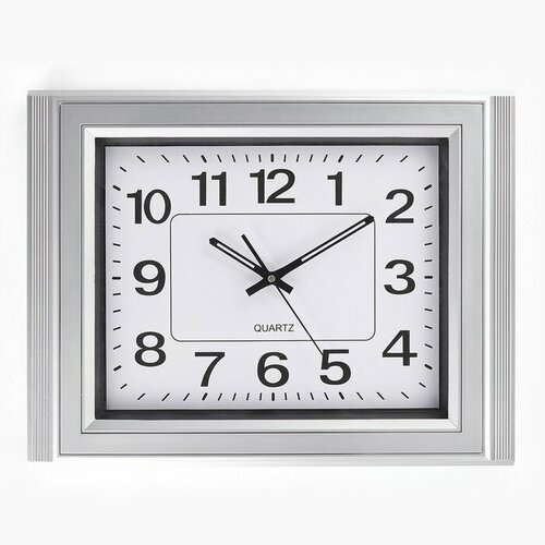 Часы настенные, серия: Классика, "Металлик" плавный ход, 29 x37 см,1 АА, 51 х 4 х 39