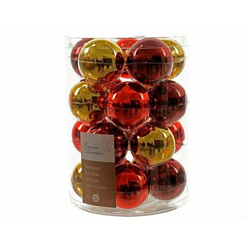 Набор стеклянных шаров Коллекция твист, глянцевые, 60 мм, 20 шт, Kaemingk (Decoris)