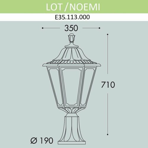 Ландшафтный фонарь Fumagalli Lot/Noemi E35.113.000. AYR1R, Черный и Опал (молочный), с лампой 1500Lm, 3000К