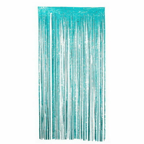 Праздничный занавес "Дождик" со звёздами, р. 200 x 100 см, голубой