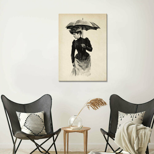 Картина/Картина на холсте/Картина на холсте для интерьера/ Картина на стену/ Картина в подарок для дома/ - Дама с зонтиком 50х70