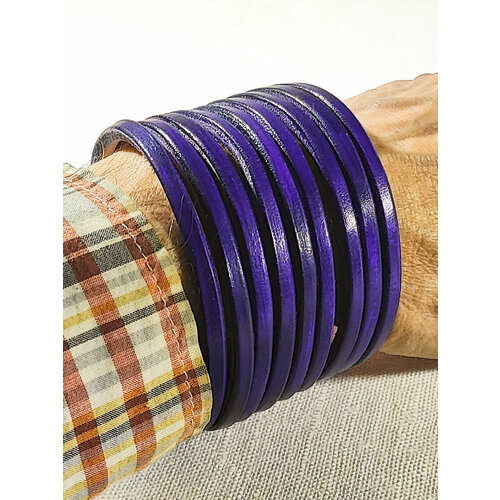 Славянский оберег, жесткий браслет, 1 шт., размер 18 см, размер one size, диаметр 6 см, фиолетовый, синий