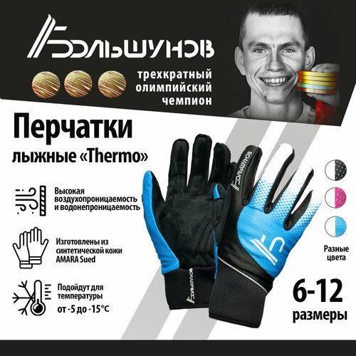 Перчатки Александр Большунов, размер 6, голубой, синий