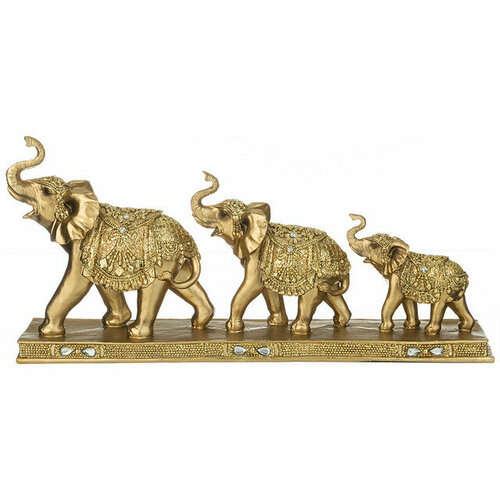 Статуэтка декоративная Lefard "Три слона", полистоун, 44х9,4х20см