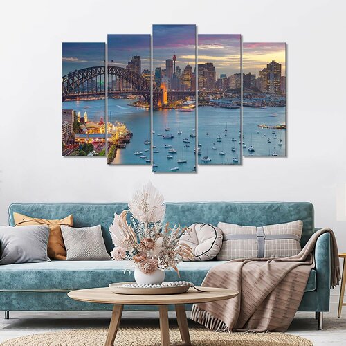 Модульная картина на холсте/ Городской пейзаж/ Сидней/Urban Landscape/ Sydney 150х100