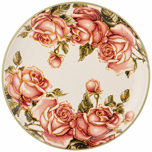 Набор из 6 штук Тарелка подстановочная Agness "Корейская роза" 26х26х3см, тонкая керамика (358-1978/6)