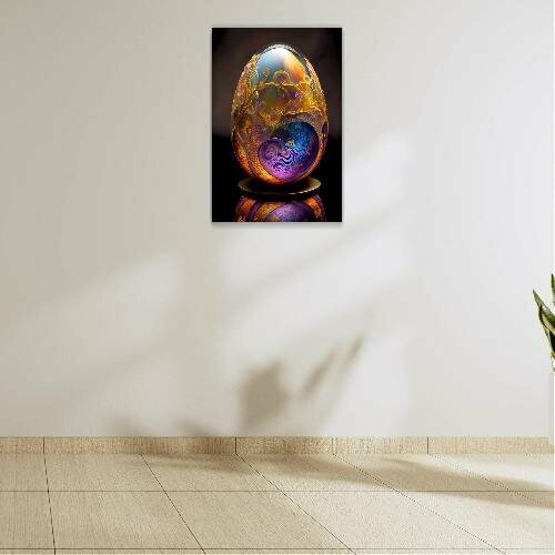 Картина на холсте 60x90 Альянс Лес "Прозрачное яйцо, искусство 7" на подрамнике / интерьер/ декор
