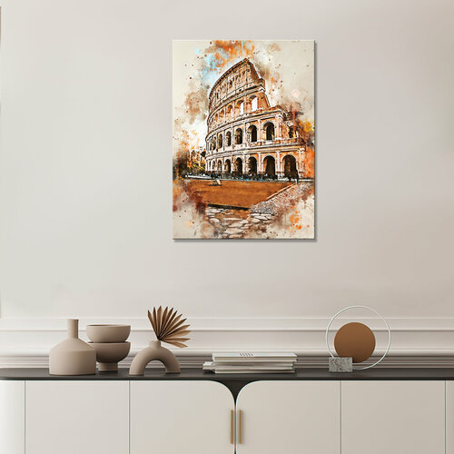Интерьерная картина на холсте - Колизей Рим акварель 40х60
