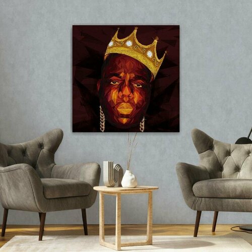 Картина на холсте 60x60 Альянс Лес "Биг Бигги, рэп, король" на подрамнике / интерьер/ декор