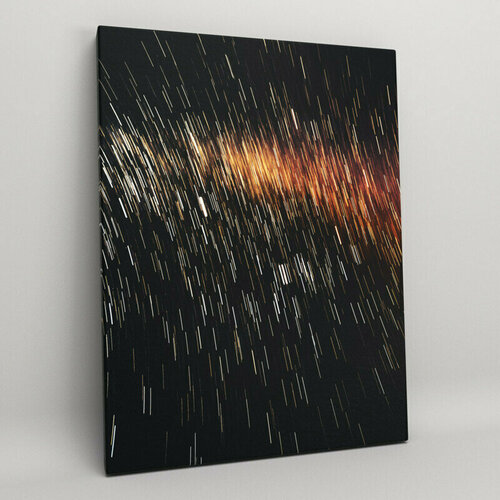 Картина на холсте (интерьерный постер) "Абстракция - звезды в космосе", с деревянным подрамником, размер 45x60 см