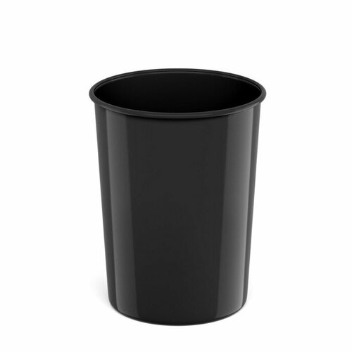 Корзина для бумаг и мусора 13.5 литров ErichKrause Classic, литая, черная (комплект из 3 шт)