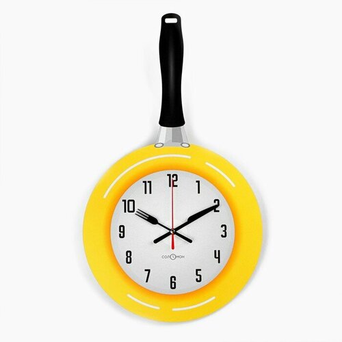 Соломон Часы настенные кухонные "Сковорода", дискретный ход, 42.5 х 25 см