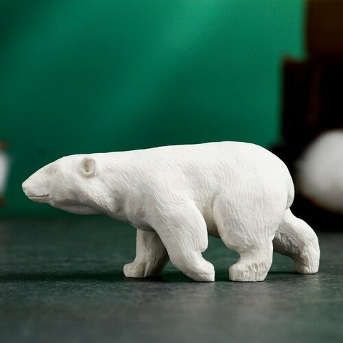 Сувениры из мраморной крошки Фигура "Медведь белый" 3,8см