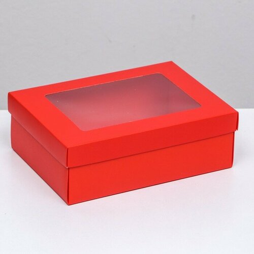 UPAK LAND Коробка складная «Красная», с окном, 21 х 15 х 7 см