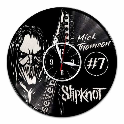 Slipknot - настенные часы из виниловой пластинки (с серебряной подложкой)