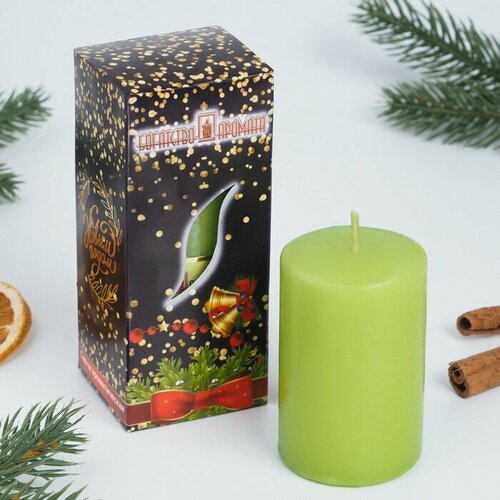 Свеча ароматическая новогодняя "Тепла и уюта", 4х6 см, в коробке
