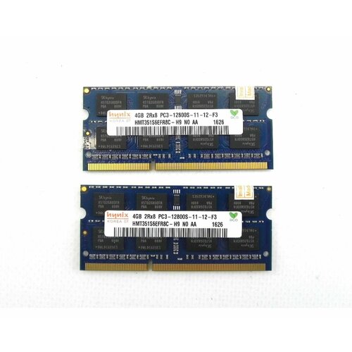 Оперативная память Hynix 8GB (2x4Gb) DDR3 1600 МГц SO-DIMM 2Rx8 PC3-12800S-11-12-F3 - 2 шт. =