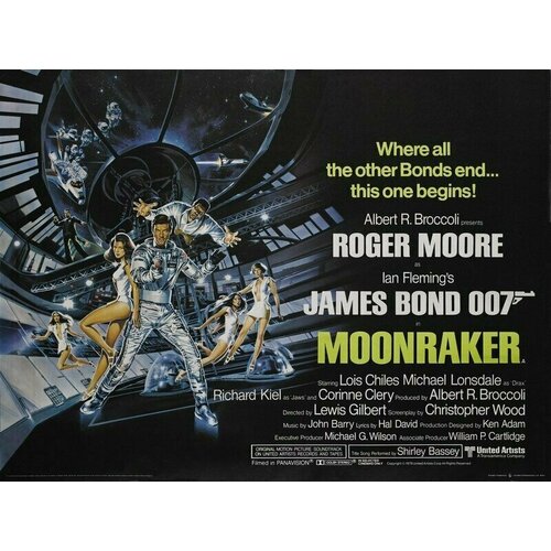 Плакат, постер на холсте Джеймс Бонд 11-Лунный гонщик (Moonraker), Льюис Гилберт. Размер 42 х 60 см