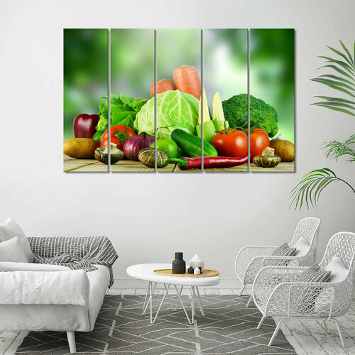 Модульная картина/Модульная картина на холсте/Модульная картина в подарок/овощная композиция-vegetable composition 125х80