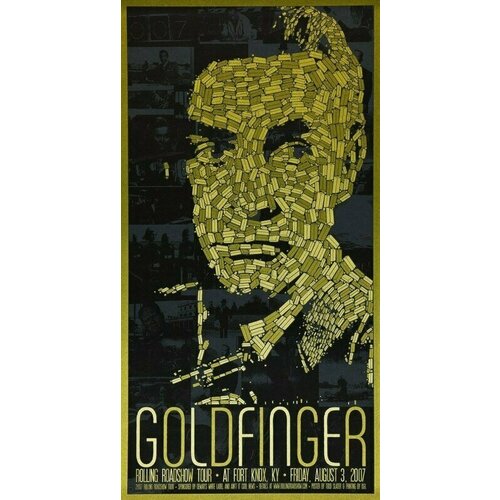 Плакат, постер на бумаге Джеймс Бонд 03-Голдфингер (Goldfinger), Гай Хэмилтон. Размер 21 х 30 см