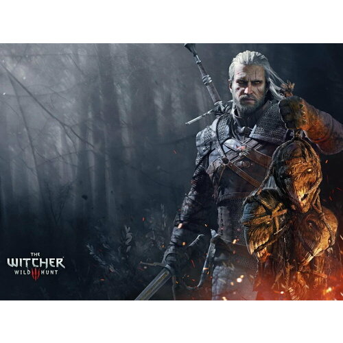 Плакат, постер на холсте Witcher 3/Ведьмак 3/игровые/игра/компьютерные герои персонажи. Размер 60 х 84 см