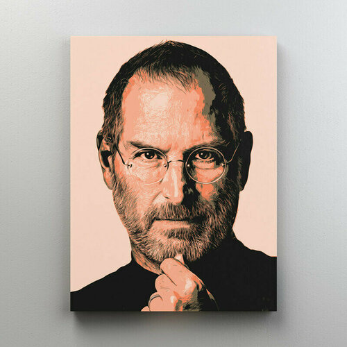Интерьерная картина на холсте "Портрет Стив Джобс в стиле поп арт" размер 22x30 см