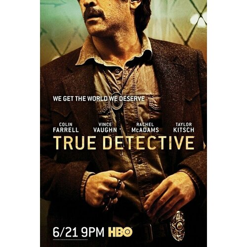 Плакат, постер на бумаге Настоящий детектив (True Detective), Кэри Фукунага. Размер 30 х 42 см