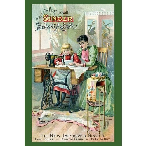 Плакат, постер на холсте иностранный Of Singer Sewing Machine Manual. Размер 21 х 30 см