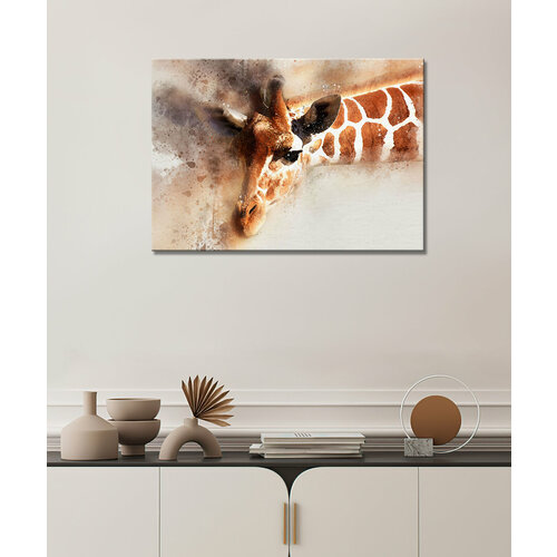 Картина - Жираф, жираф красками, арт жираф, пятнистый жираф (17) 20х30