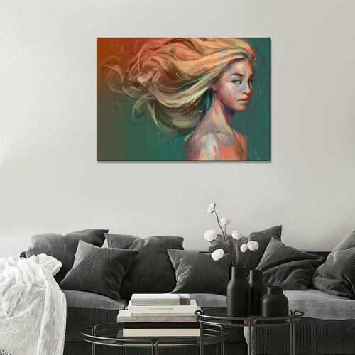 Интерьерная картина на холсте - Девушка с красивыми волосами 30х40